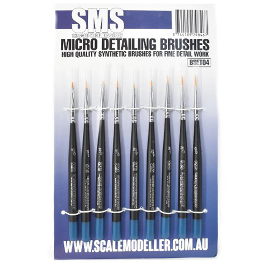 SCALE MODELLERS SUPPLY SYNTHETIC MICRO DETAILING BRUSH SET 9PC ...